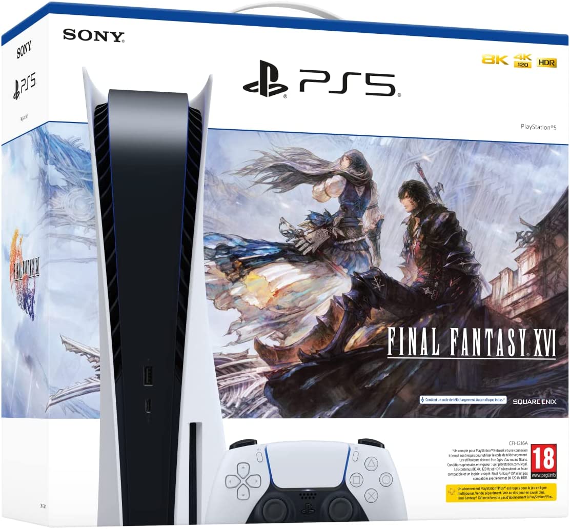 Pack Console PS5 + Final Fantasy XVI (PS5) à 549,99€ | Videoludeek
